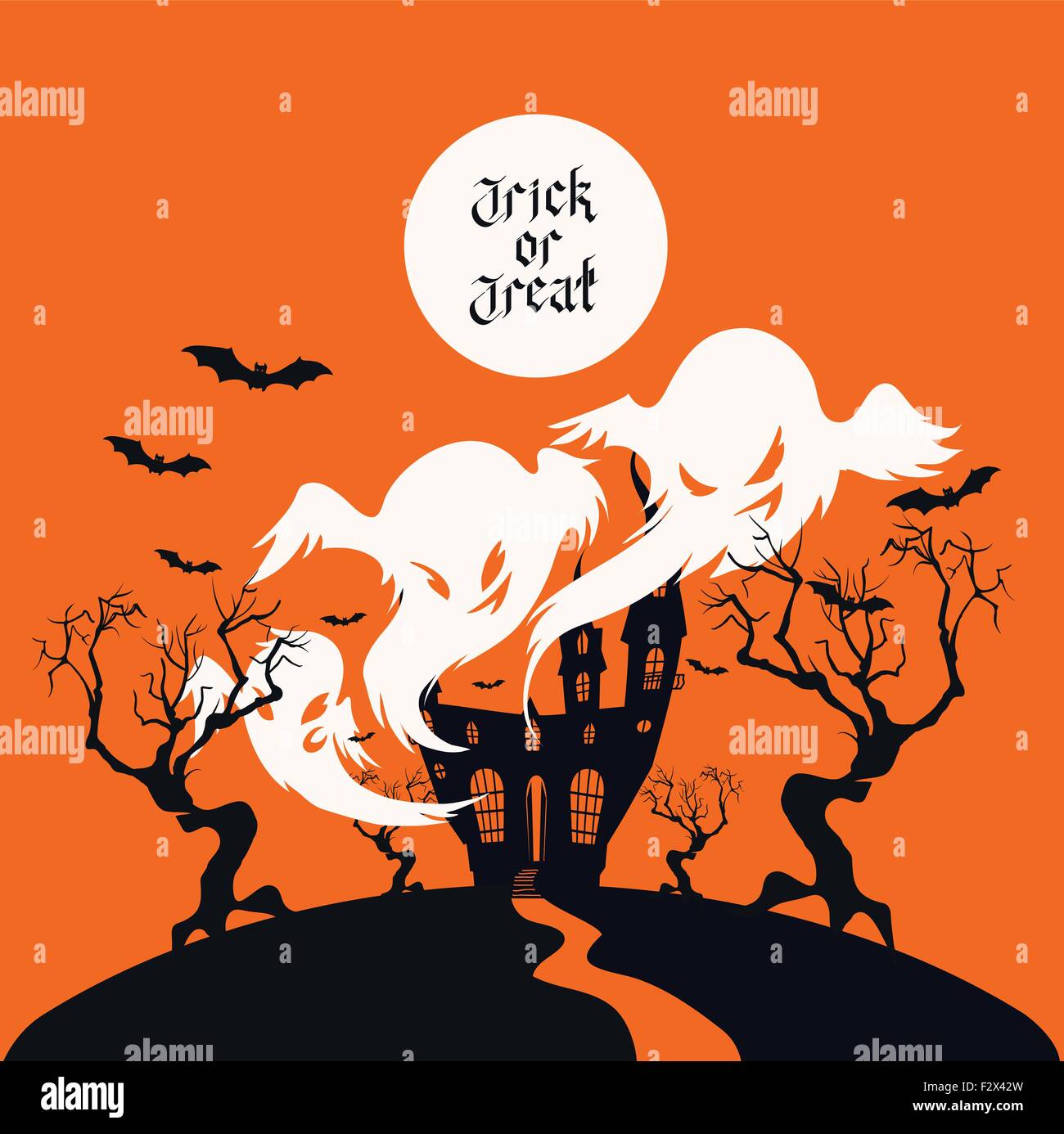 Spooky House Trick Or Treat card design Stock Vector Image & Art - Alamy