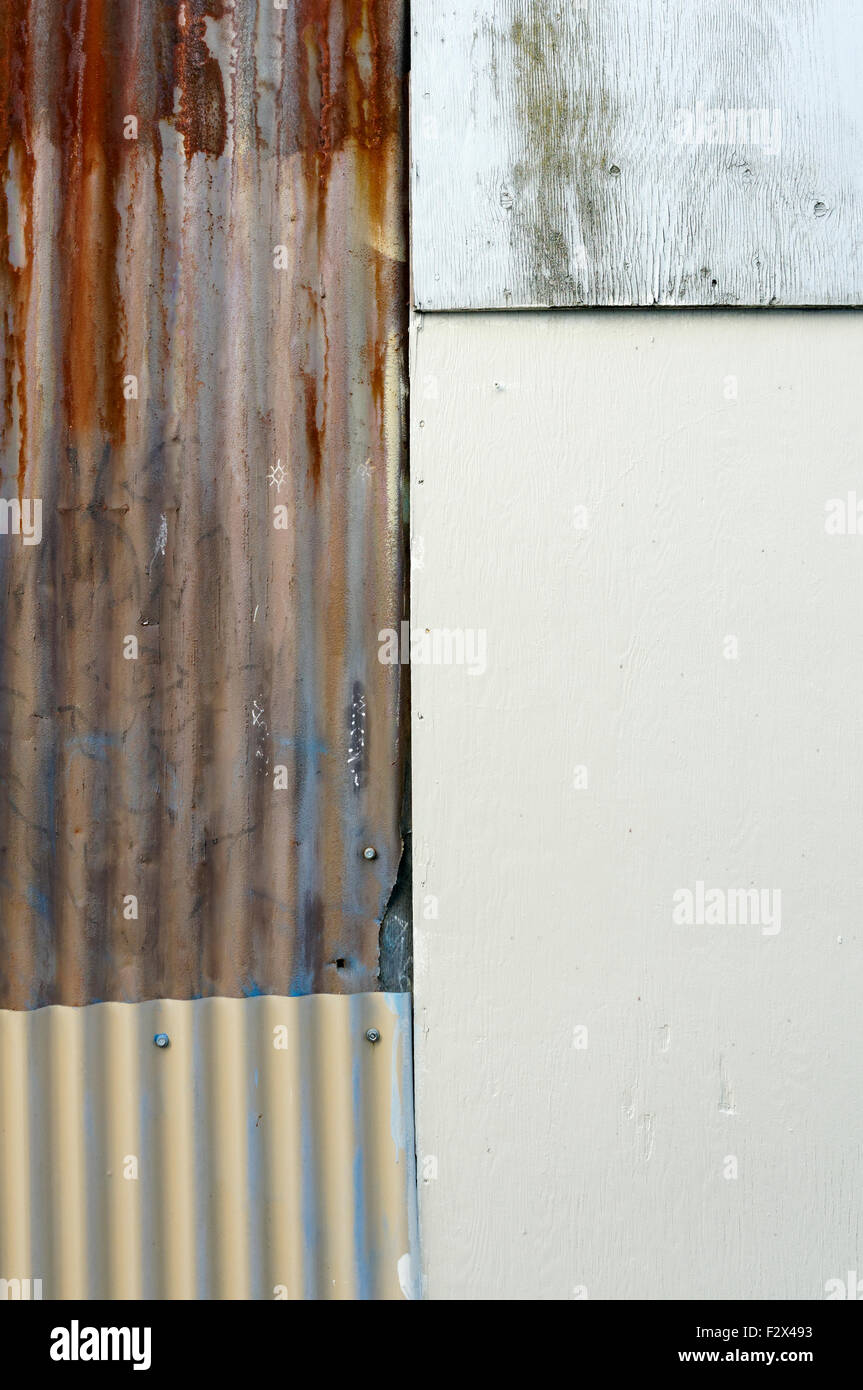 Corrugated metal siding abstract Stock Photo - Alamy