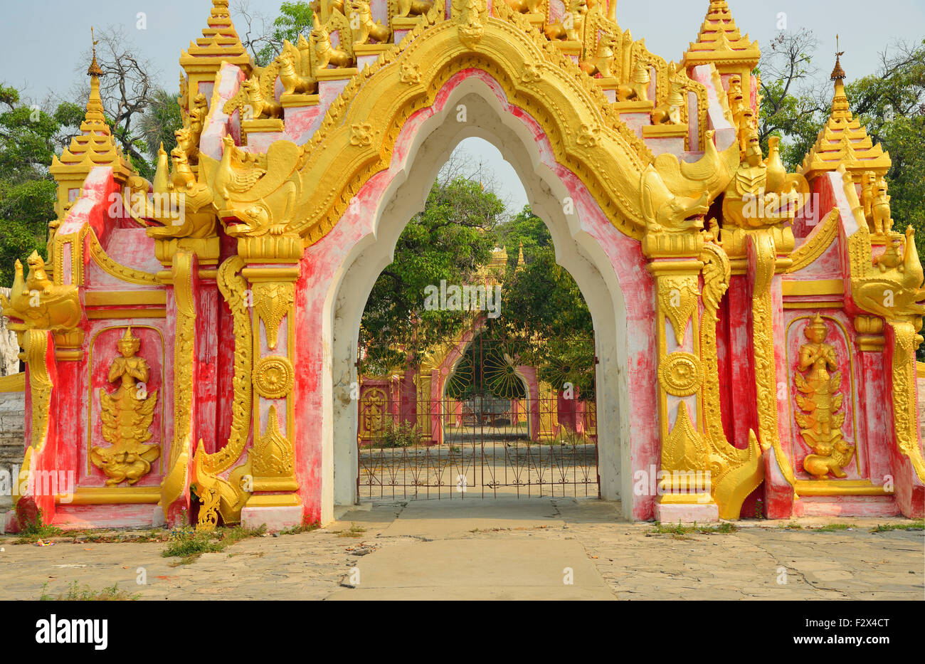Highly decorated gates at the Kuthodaw Pagoda built by King Mindon in ...