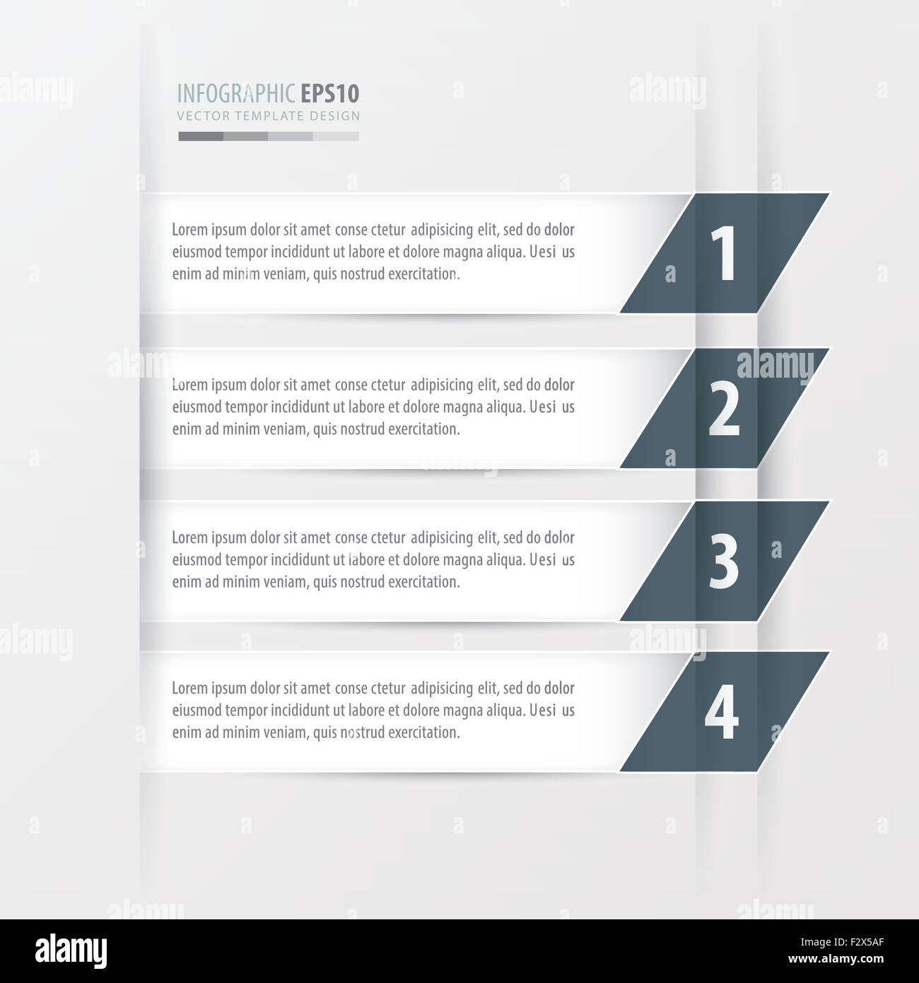 tilted squares Modern infographics banner.white color style Stock ...