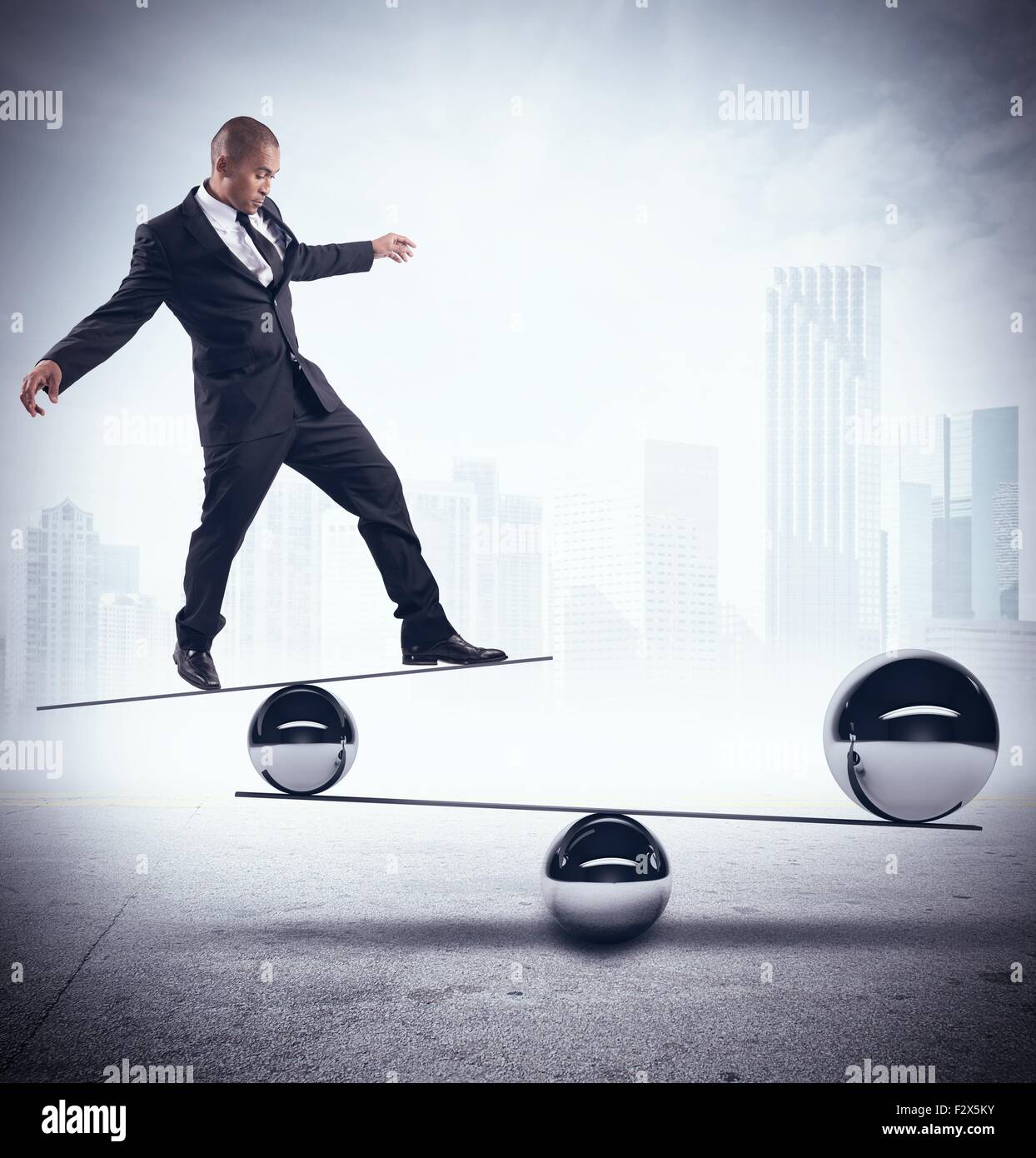 Acrobat balancing board hi-res stock photography and images - Alamy