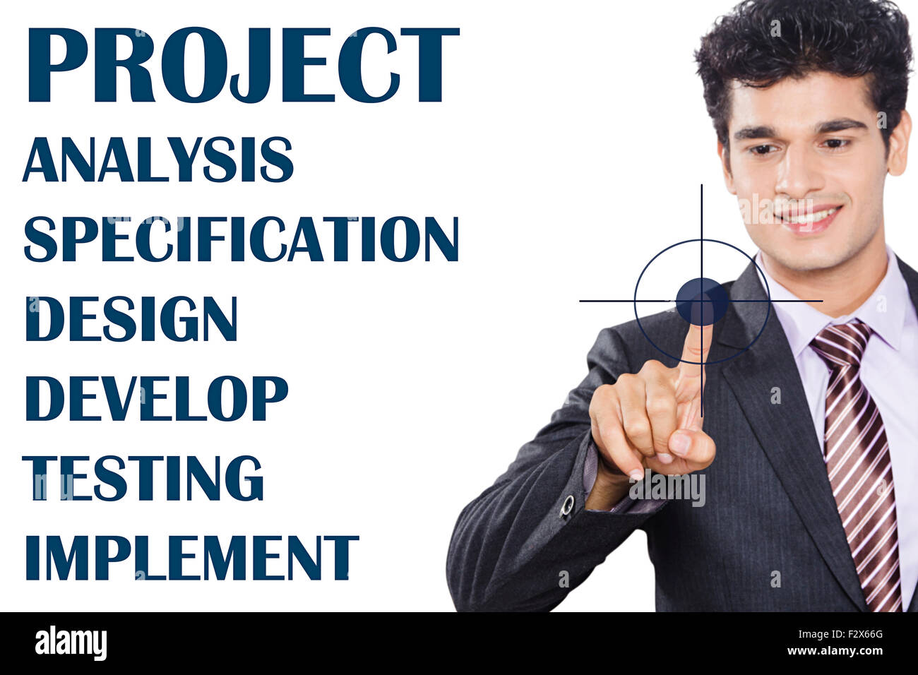 1 indian Business man Flow Chart touching Digitally Enhanced Stock ...