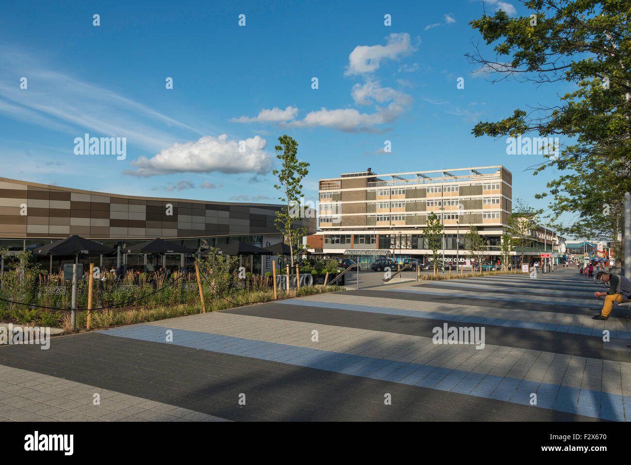 James Ashworth Square at dusk, Corby, Northamptonshire, England, United ...