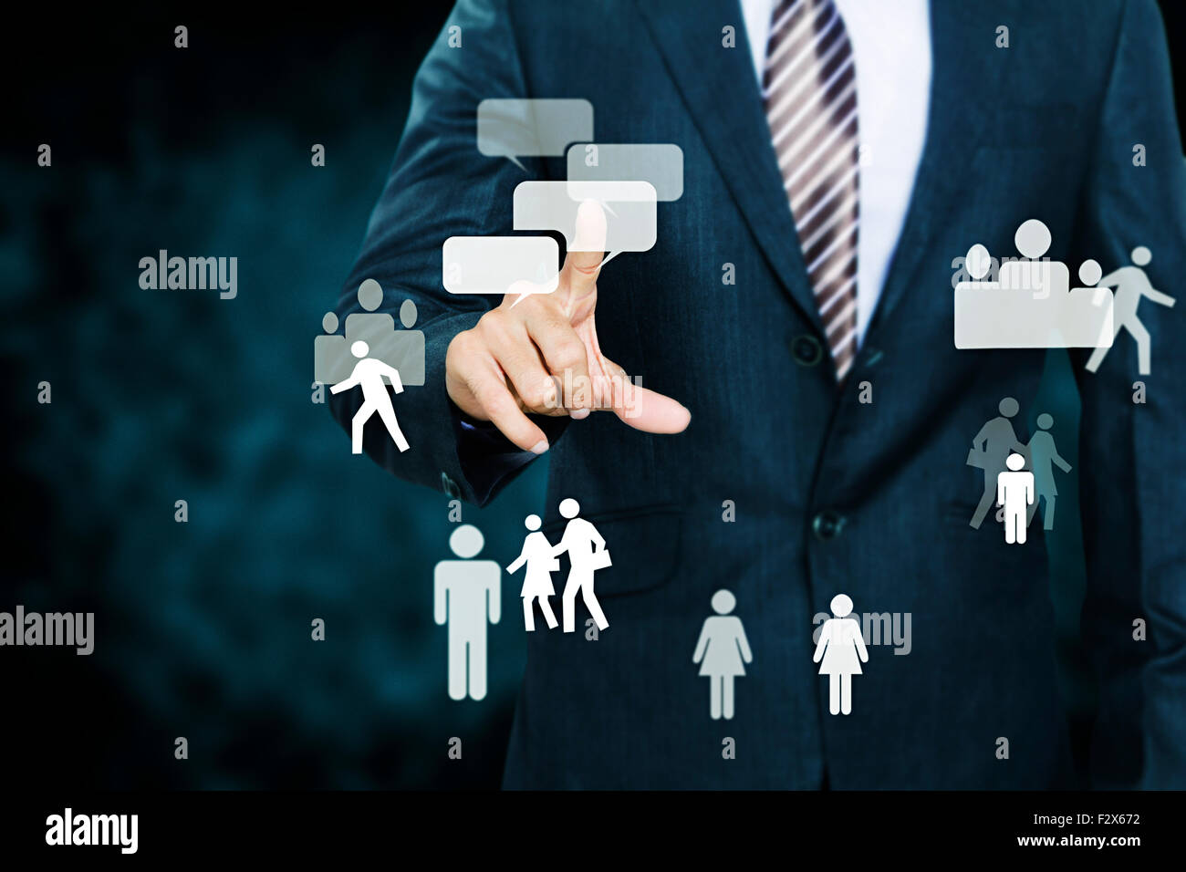 1 Business man Software Sensor finger touching Stock Photo - Alamy