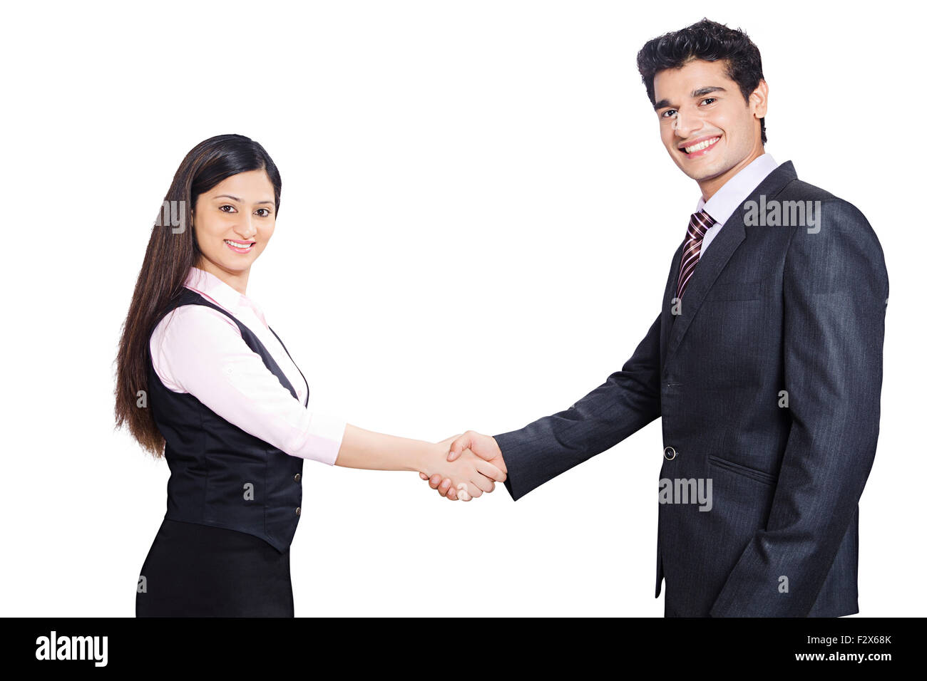 Male employee meeting colleague Cut Out Stock Images & Pictures - Alamy