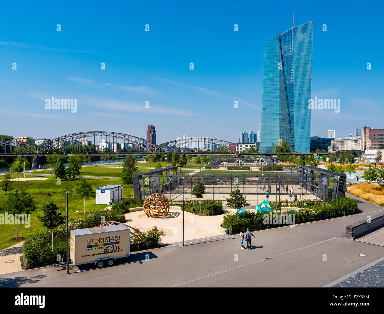 Germany, Frankfurt, Hafenpark and European Central Bank Stock Photo - Alamy