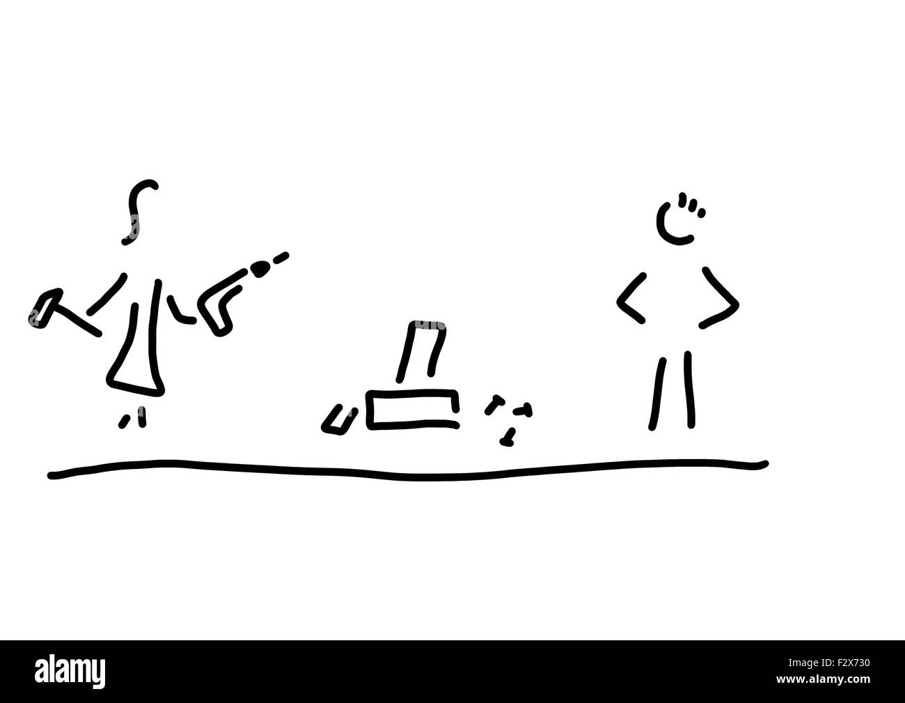 Black white line drawing Cut Out Stock Images & Pictures - Alamy