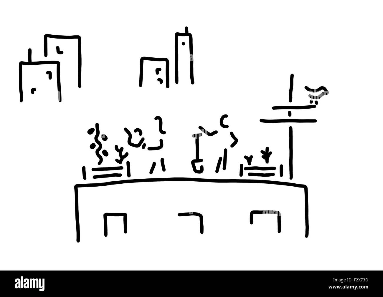 Black white line drawing Cut Out Stock Images & Pictures - Alamy