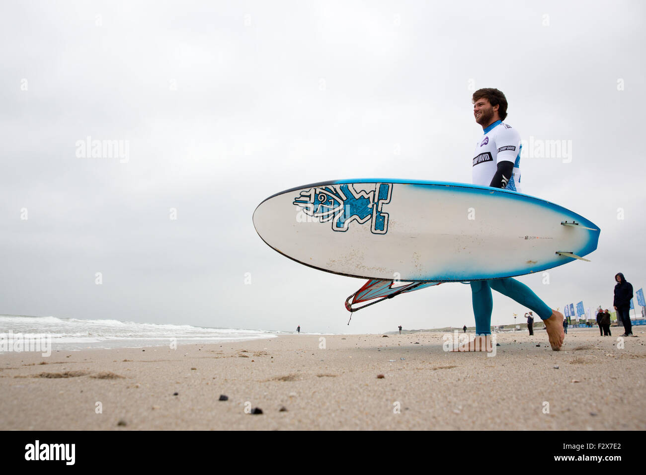 German windsurfer and two-time world champion Philip Koester carries ...