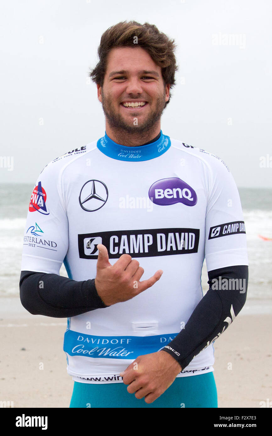 German windsurfer and two-time world champion Philip Koester poses ...