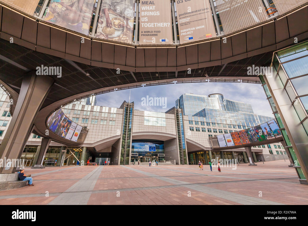 Belgium, Brussels, European Parliament at European Quarter Stock Photo ...