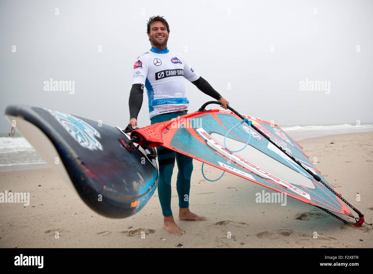 German windsurfer and two-time world champion Philip Koester poses ...