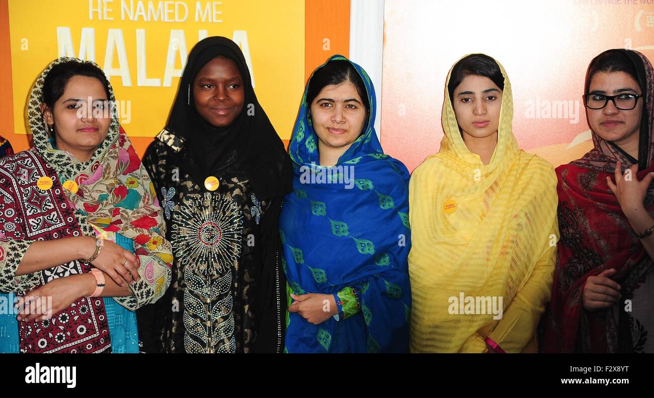 New York, NY, USA. 24th Sep, 2015. Malala Yousafzai at arrivals for HE NAMED ME MALALA Premiere ...