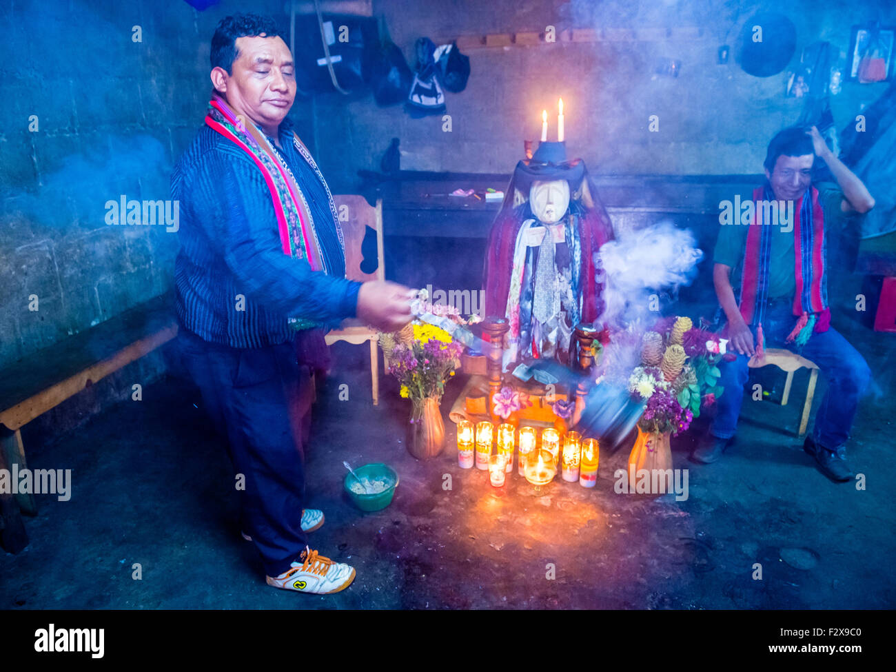 Shrine of El Maximon in Santiago De Atitlan , Guatemala Maximon saint ...