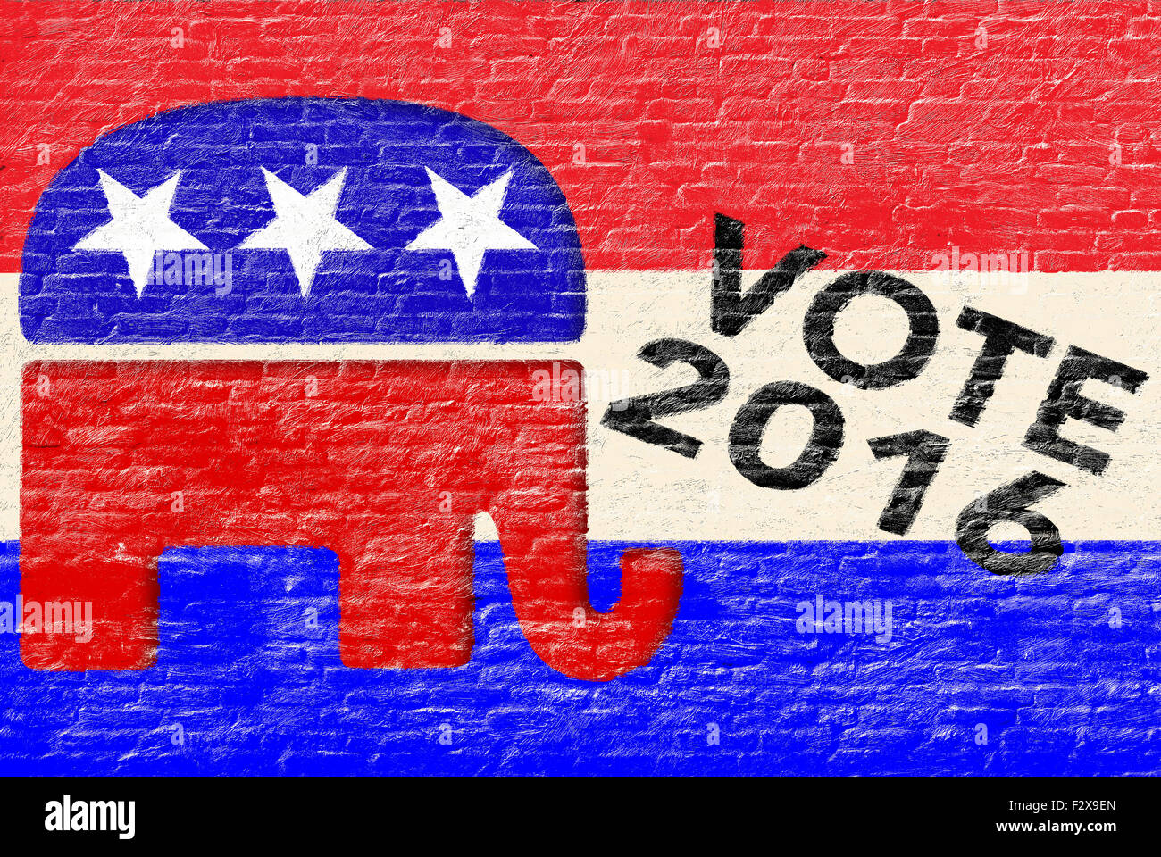 2016 Republican party elections banner on brick wall Stock Photo - Alamy