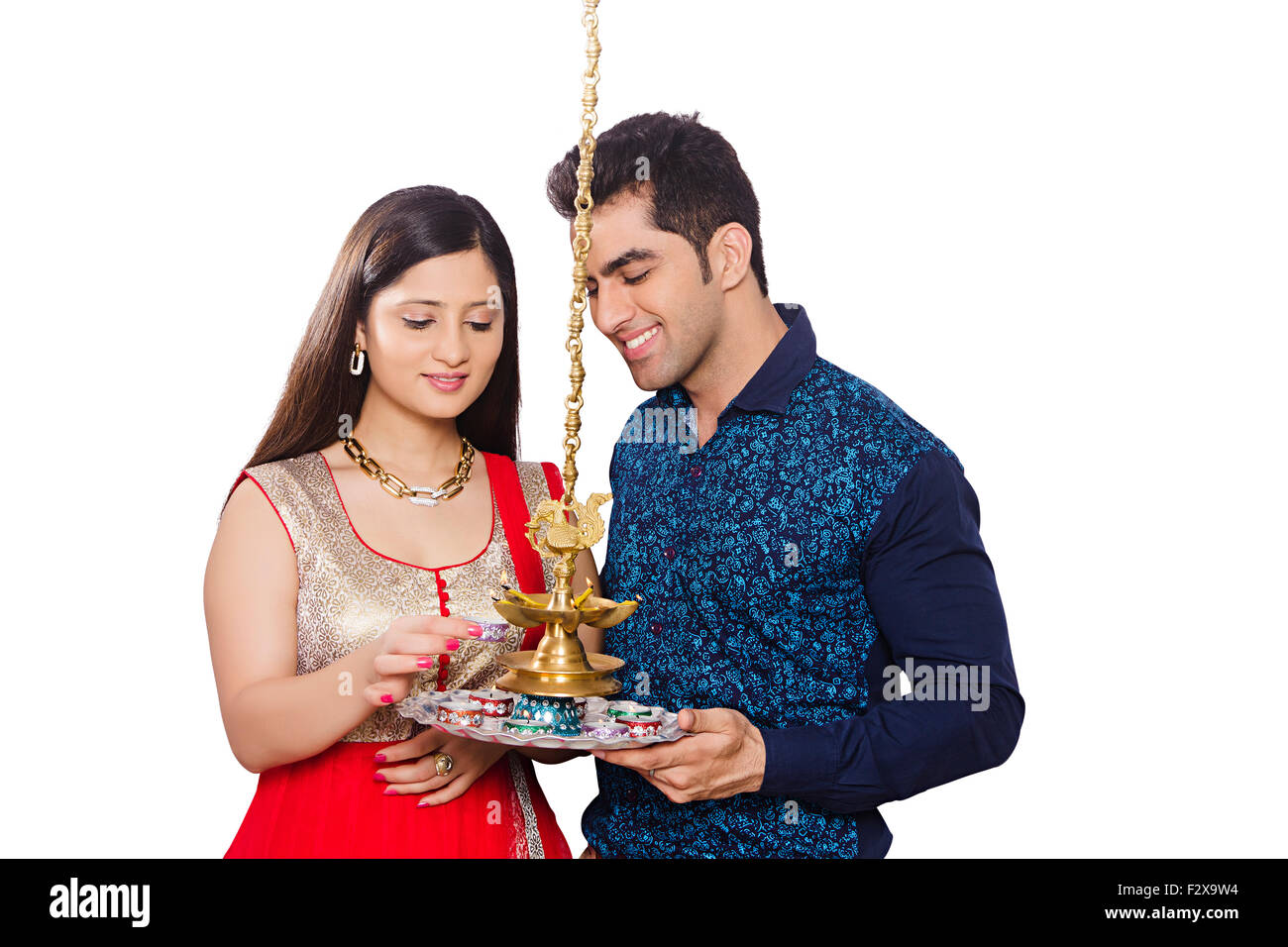 Indian married couple diwali festival High Resolution Stock Photography ...