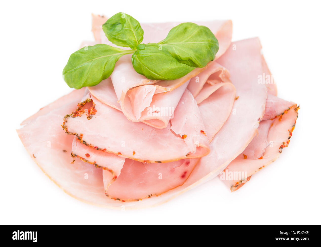 Portion of Ham isolated on pure white background Stock Photo - Alamy