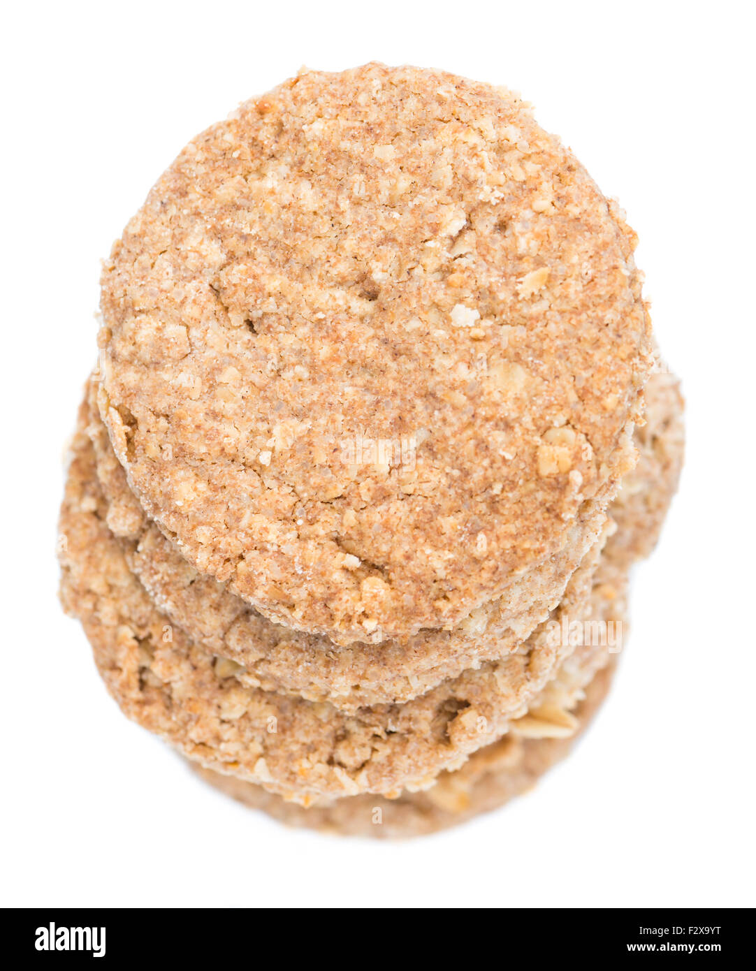 Portion of Oat Cookies isolated on white background Stock Photo - Alamy