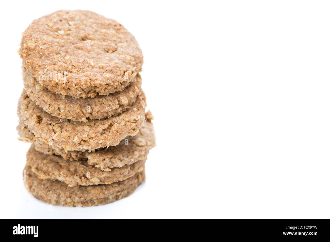 Portion of Oat Cookies isolated on white background Stock Photo - Alamy