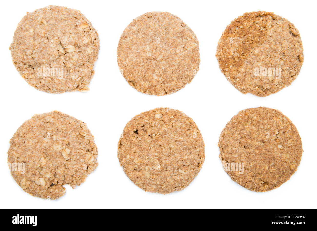 Portion of Oat Cookies isolated on white background Stock Photo - Alamy