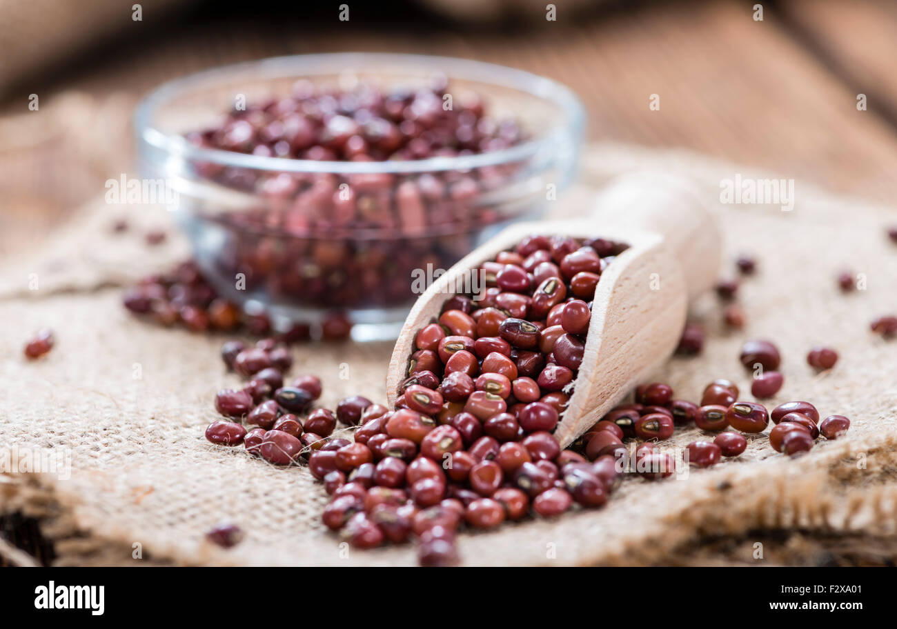 Portion of dried red beans on wooden background (close-up shot Stock ...