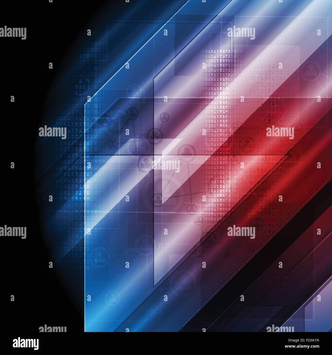 Dark blue red tech abstract background. Vector design Stock Vector Image & Art - Alamy