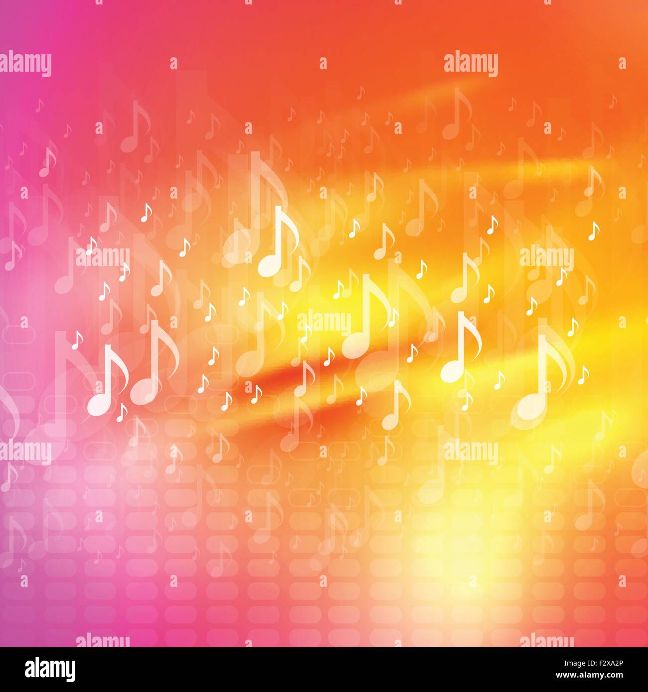 Orange Music Notes Background