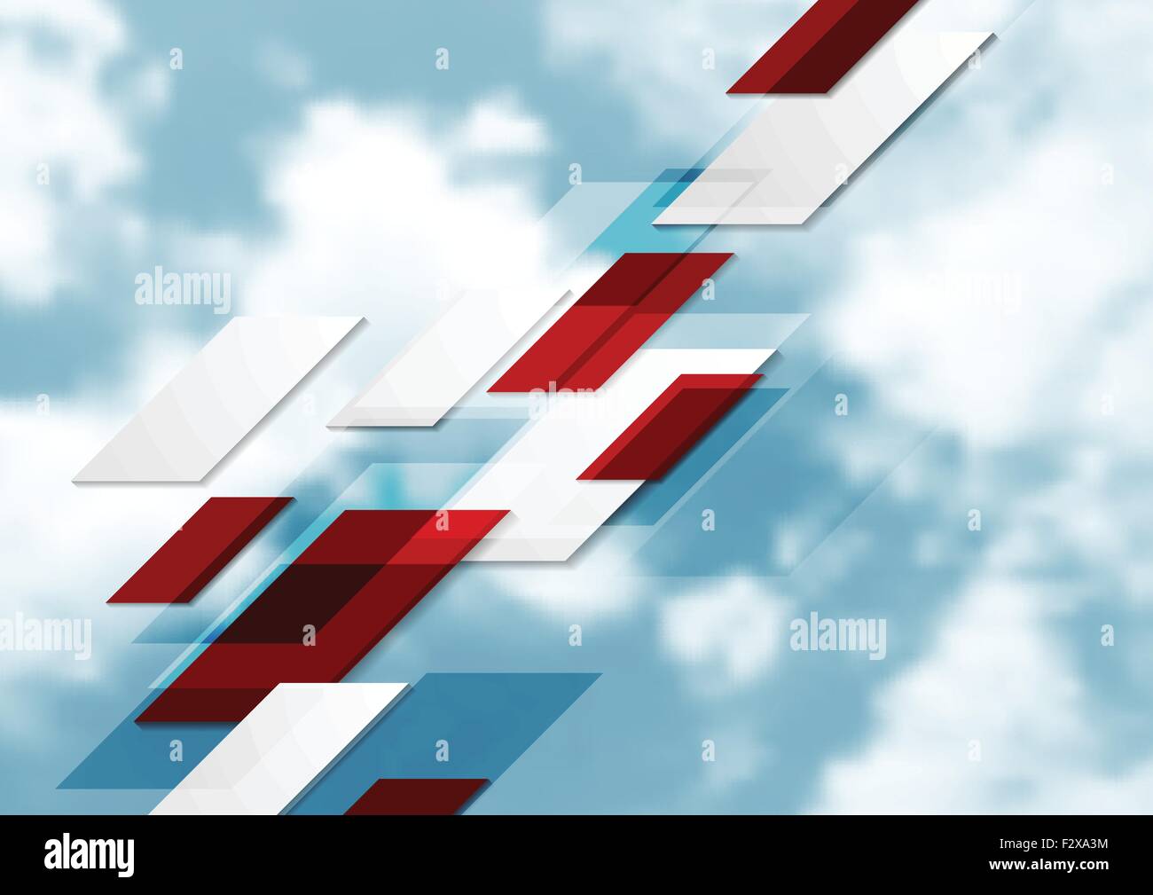 Geometric tech abstract background on blue sky. Vector design Stock ...