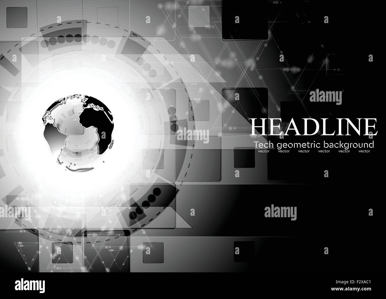 Black shiny abstract technology background. Vector design Stock Vector ...