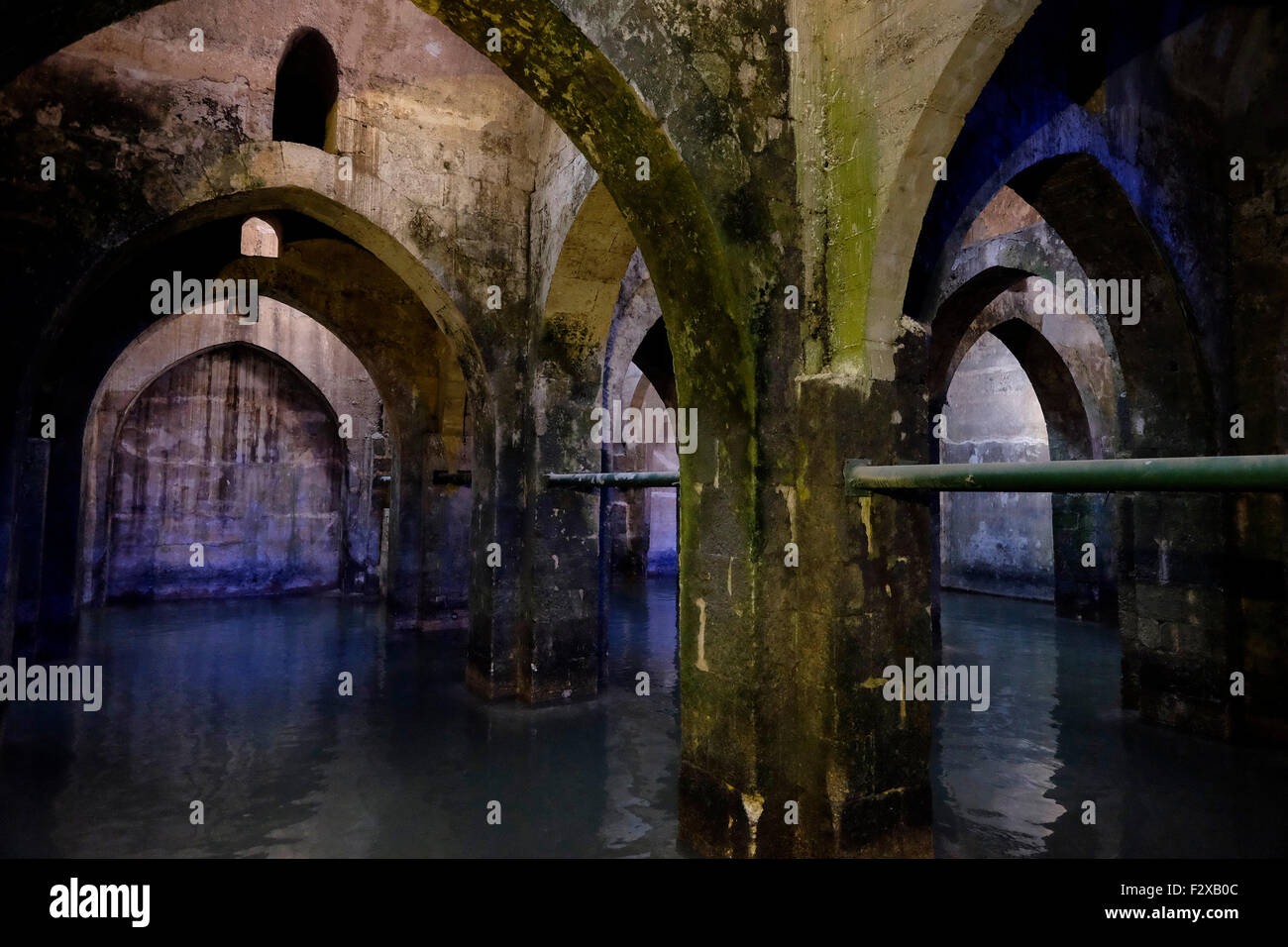 Interior view of the Pool of Arches, an underground water cistern also ...