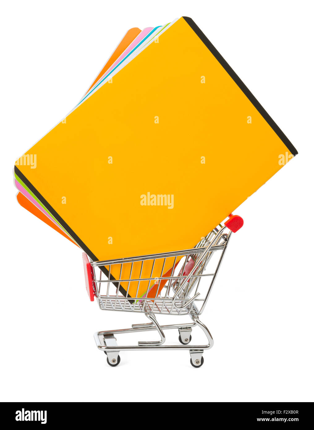 Shopping cart with notebooks Stock Photo - Alamy