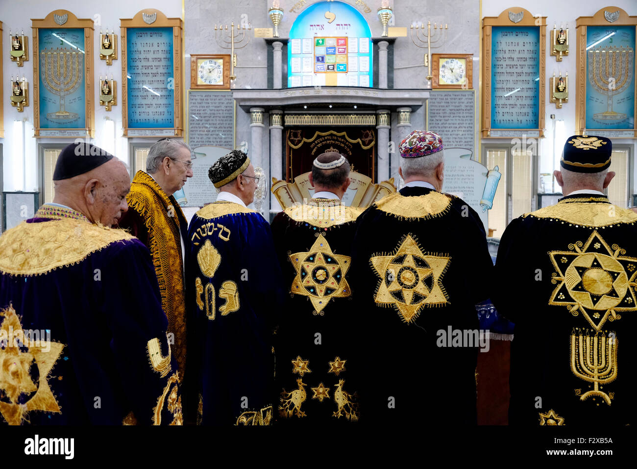 Central Asian Jews of the khanate of Bukhara in traditional garment ...