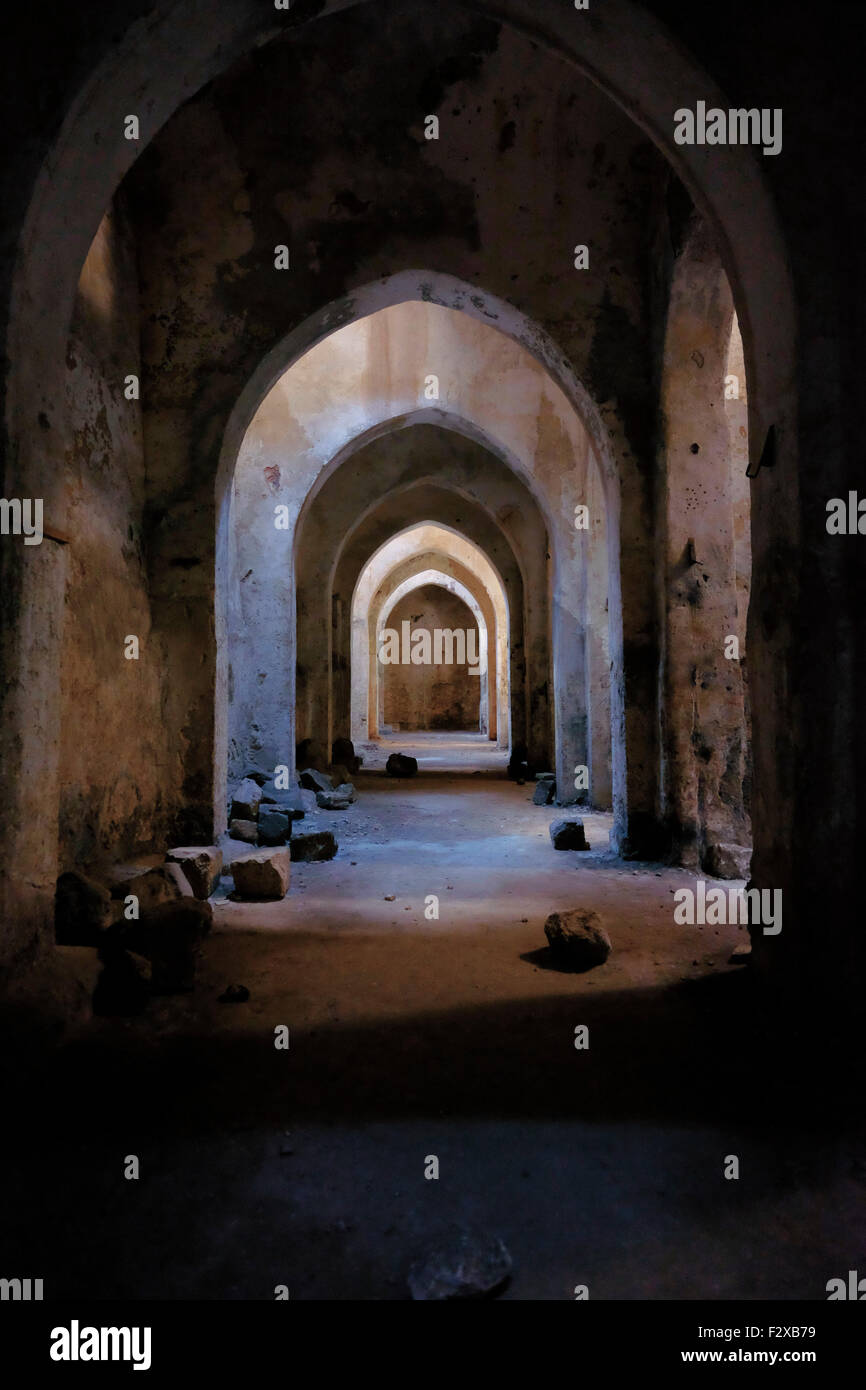 The underground cisterns at the backyard of Tower of Ramla, also known ...