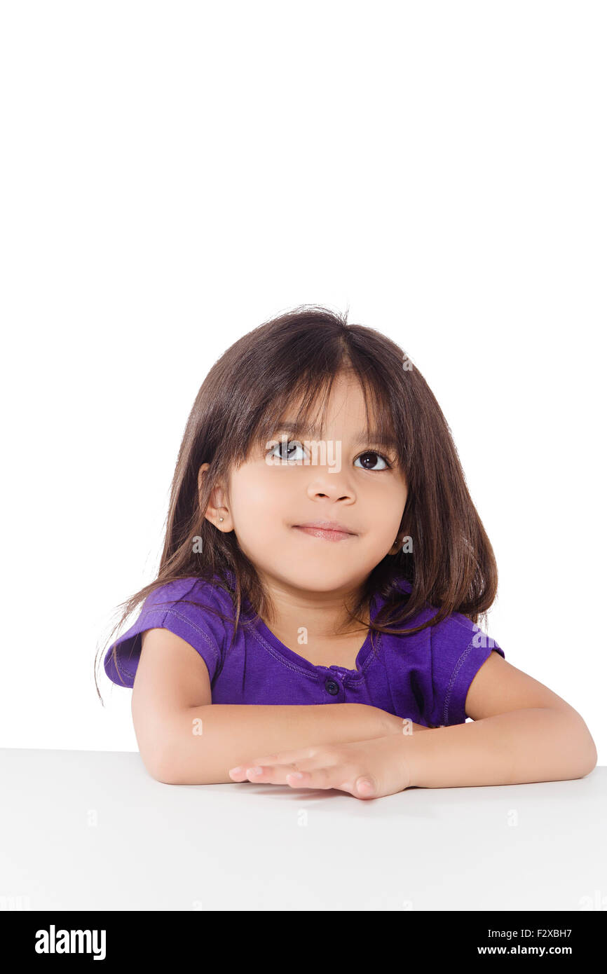 1 indian Kid girl Thinking Memories Stock Photo - Alamy