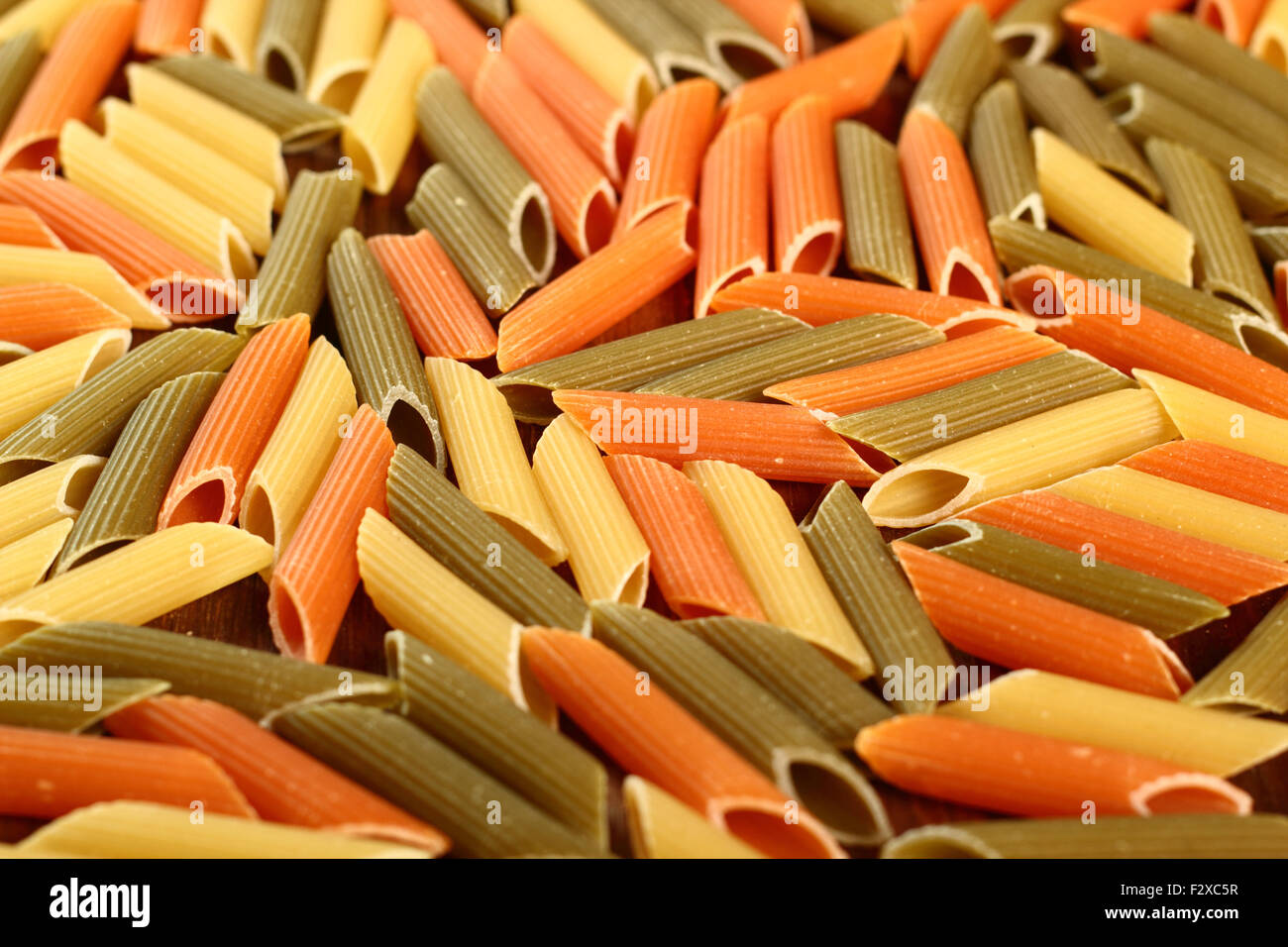 Pasta Penne Rigate Tri Color Stock Photo - Alamy