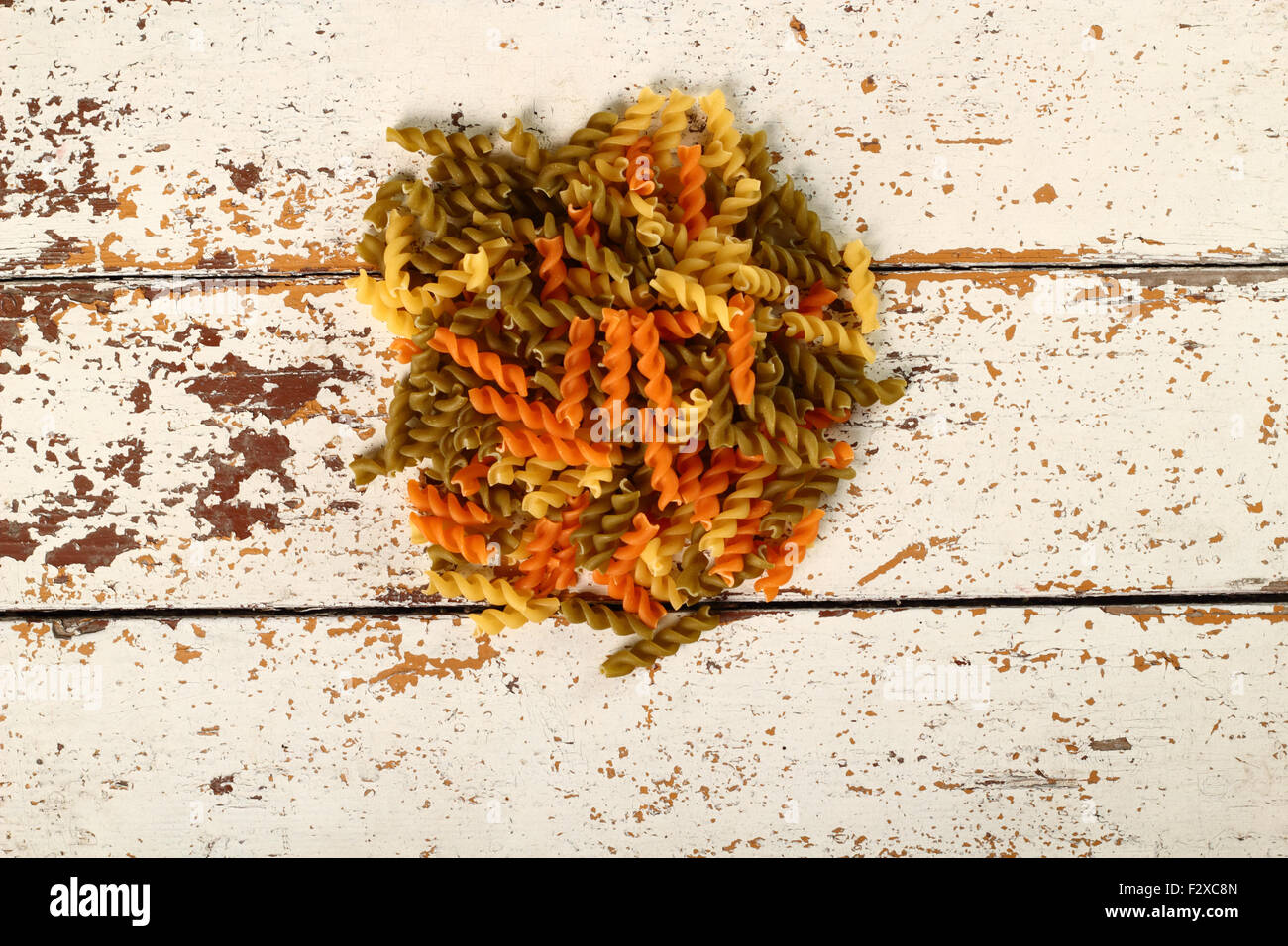 Pasta Fusilli Tri Color Stock Photo - Alamy