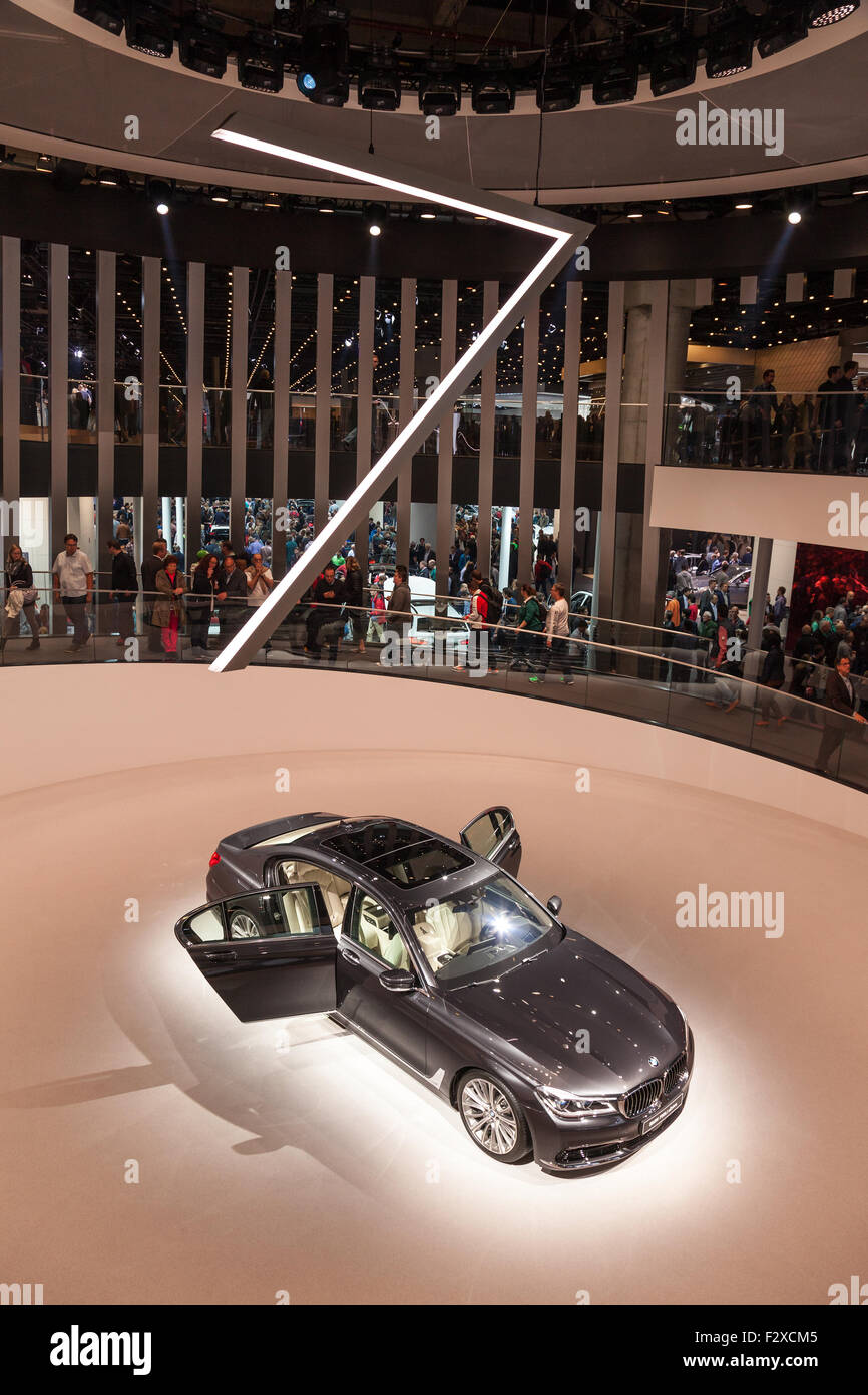 The new BMW 750Li xDrive luxury car at the IAA International Motor Show ...