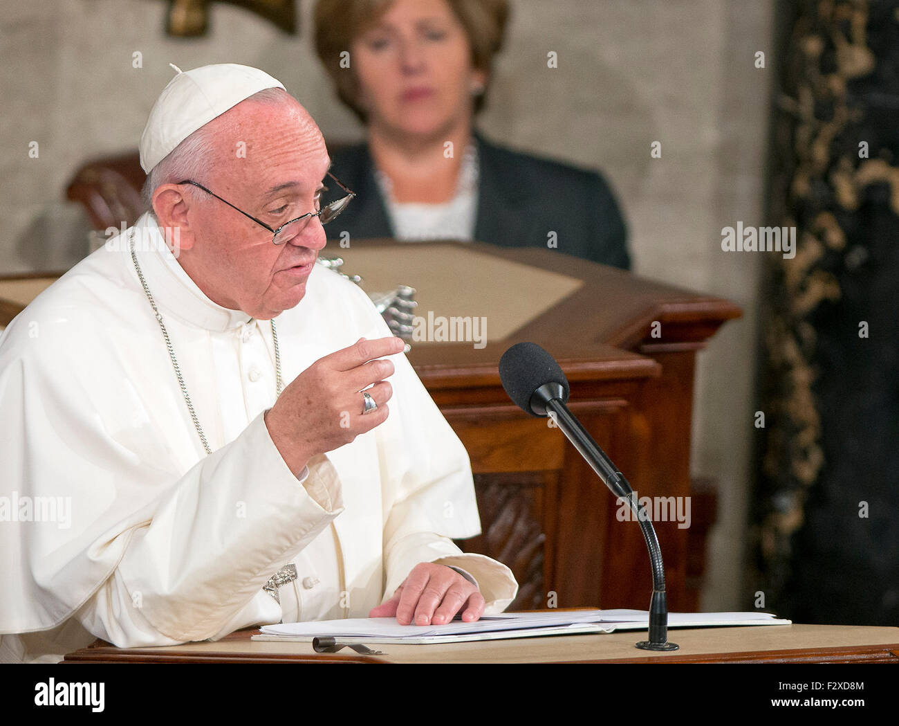 Washington DC, USA. 24th September, 2015. Pope Francis delivers an ...