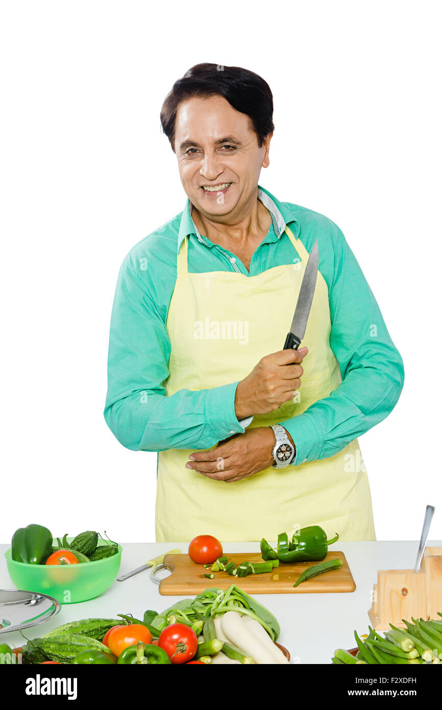 1 indian Adult man House Husband Kitchen Cooking Stock Photo - Alamy