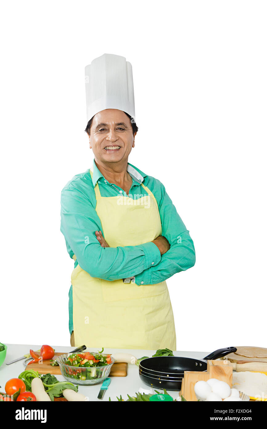 Indian man cooking, white background hi-res stock photography and ...