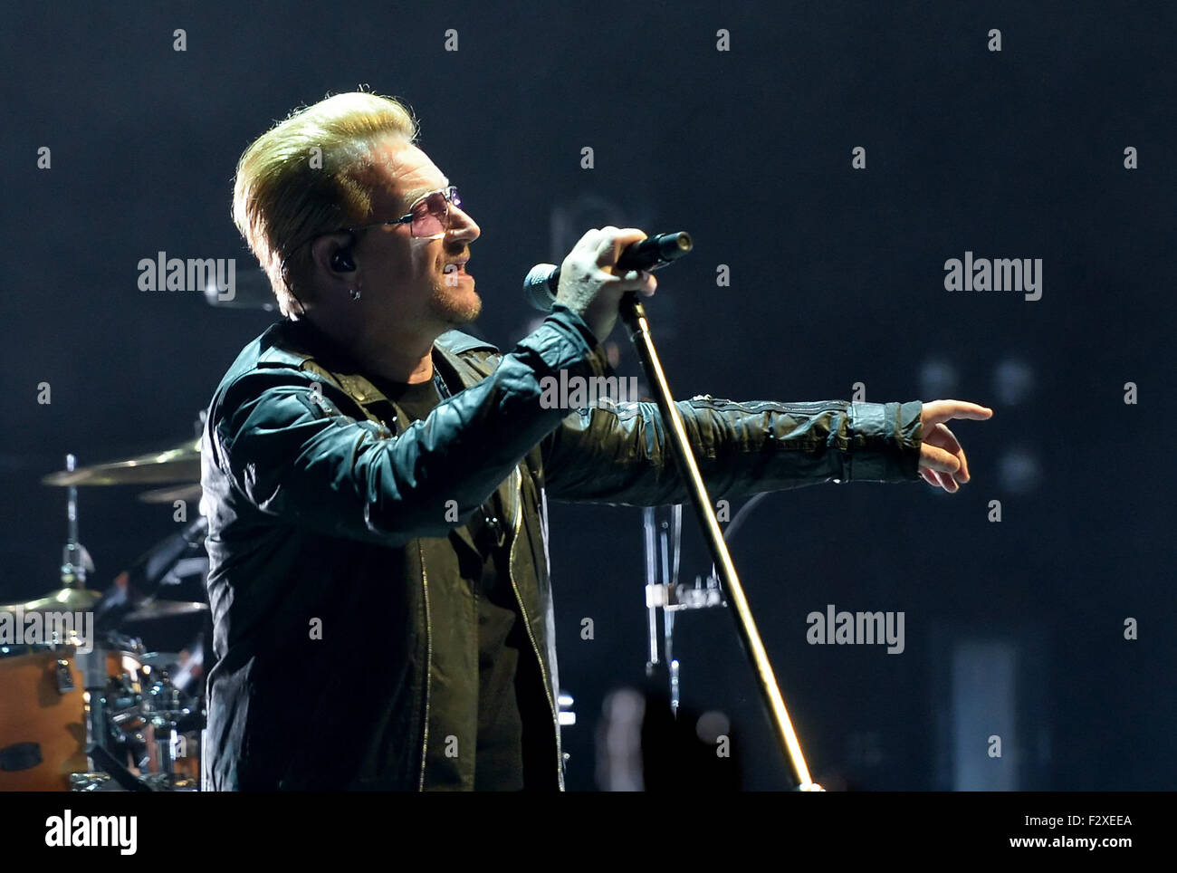 Berlin, Germany. 24th Sep, 2015. Singer Bono (Paul David Hewson) of ...