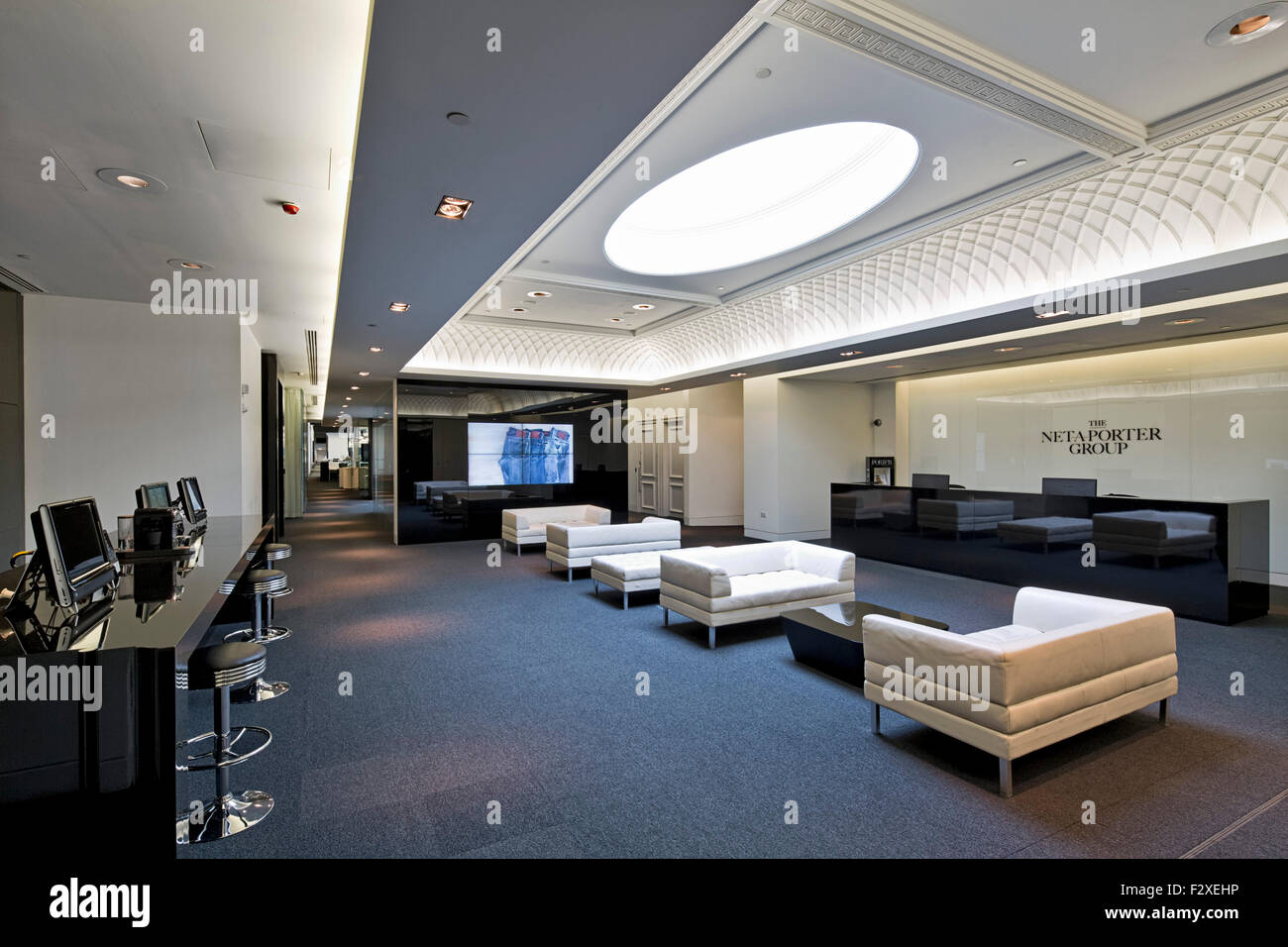 Reception. Net-a-Porter offices at the Westfield Centre, London, United ...