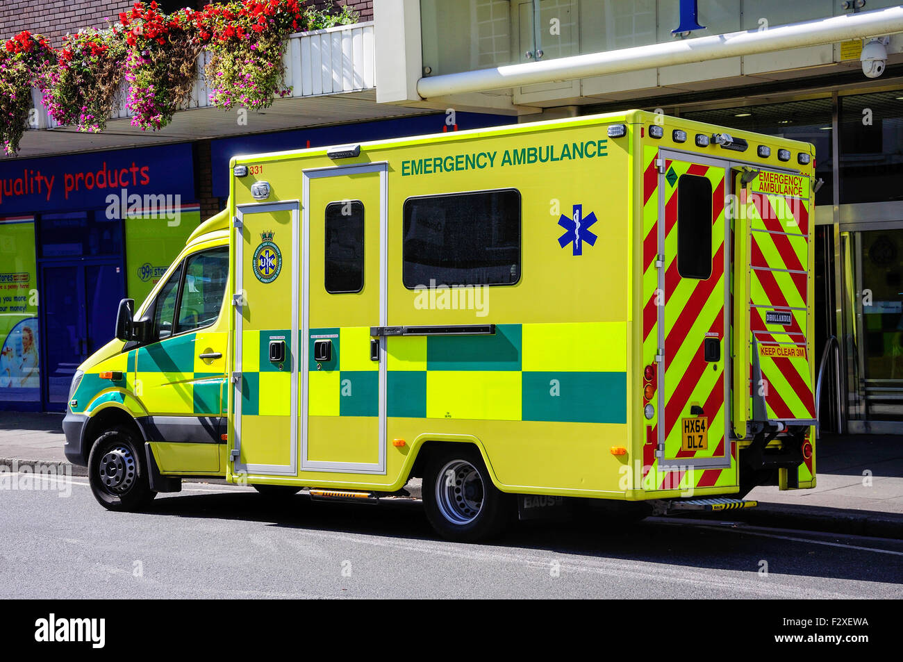 Emergency Ambulance on call, Lowfield Street, Dartford, Kent, England ...