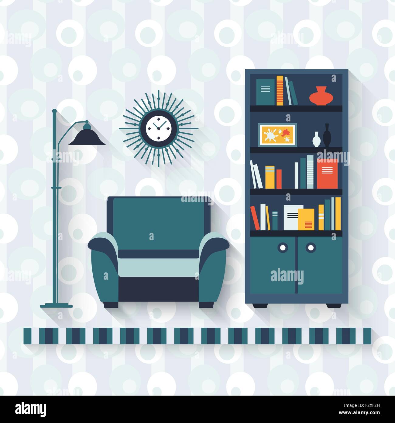 Book shelf and arm-chair Stock Vector Image & Art - Alamy