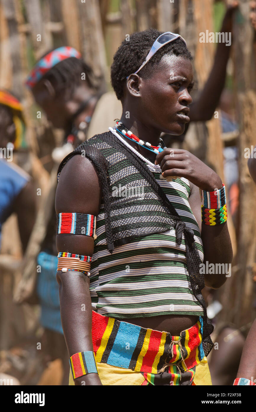 Africa, Ethiopia, Omo region, Ari Tribe man Photographed at the cattle ...