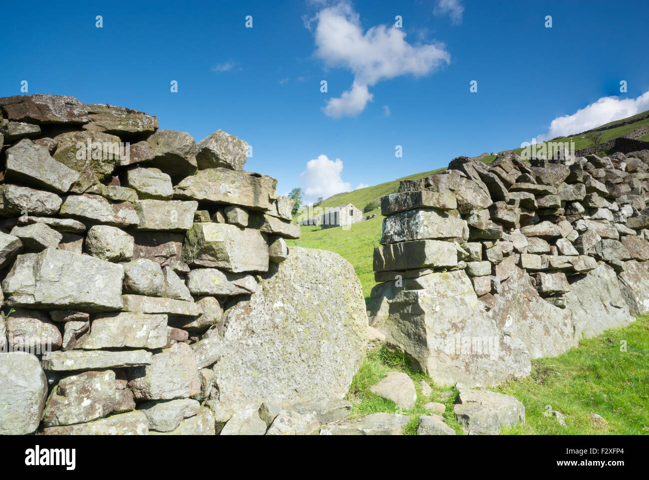 Barn through a stone style Stock Photo - Alamy