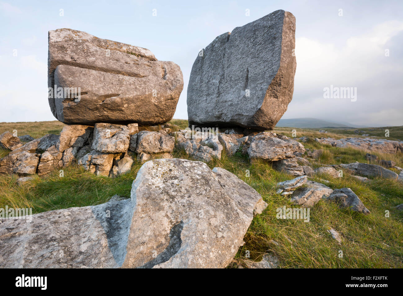 The Cheese Press Stone in Kingsdale in the Yorkshire Dales Stock Photo ...