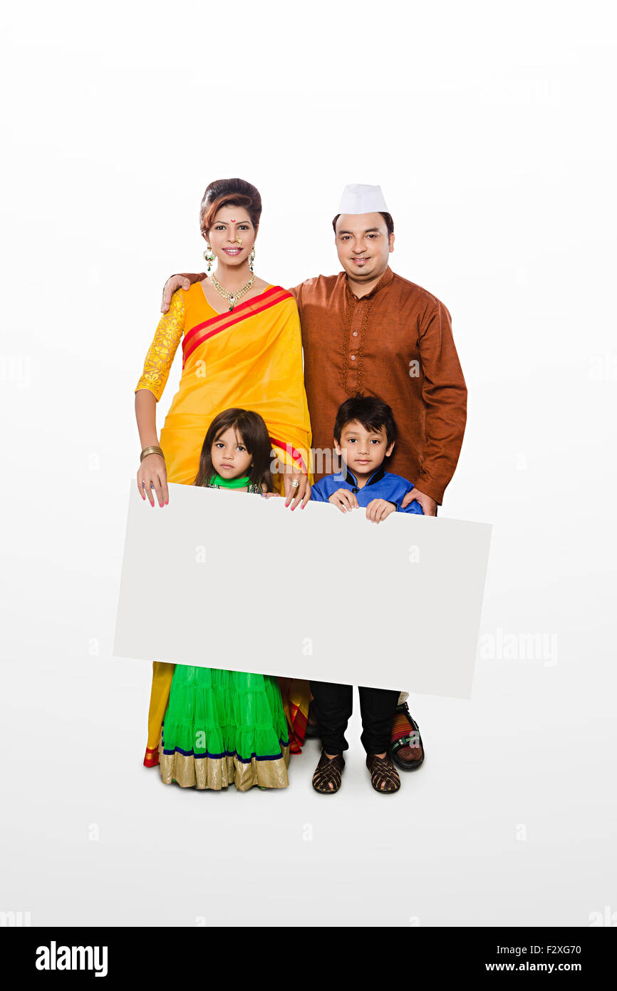 4 indian Marathi Family Diwali Festival Message Board showing Stock ...