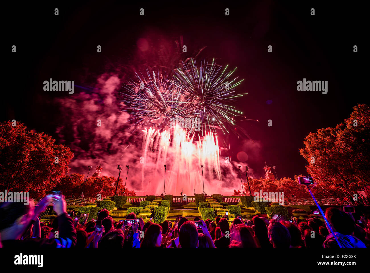 Barcelona, Spain. 24th September, 2015. The traditional pyromusical ...