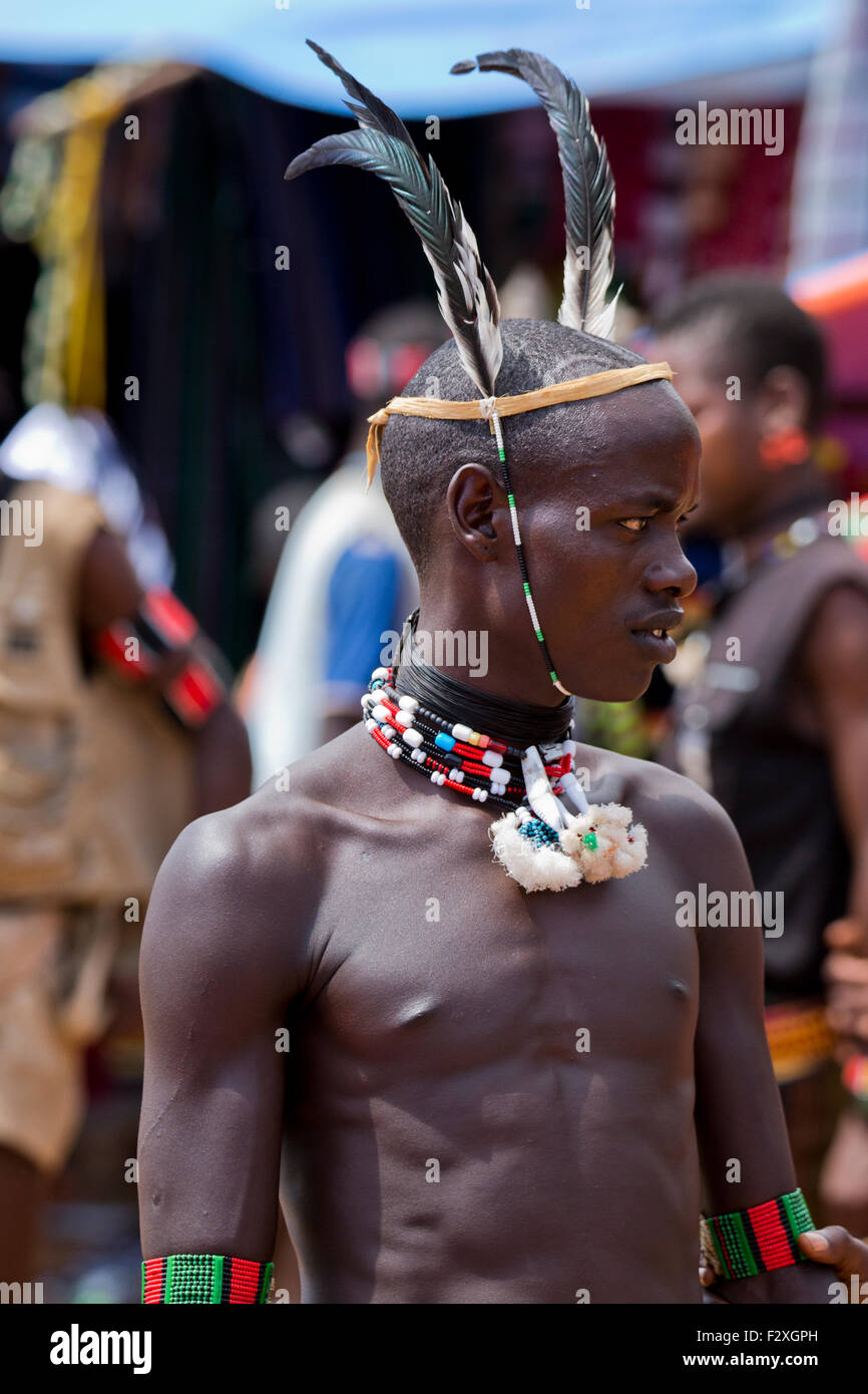 Africa, Ethiopia, Omo region, Ari Tribe man Photographed at the cattle ...